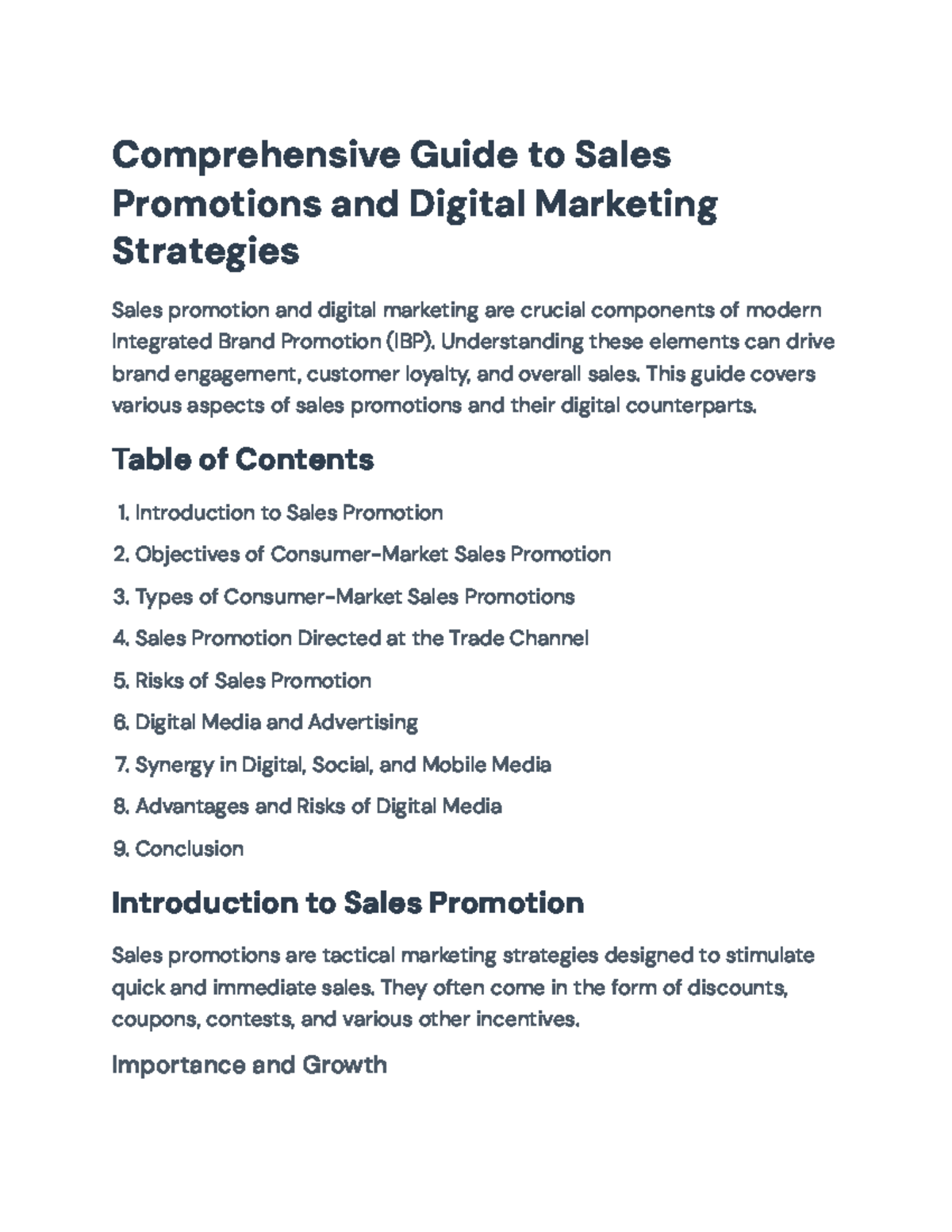 Comprehensive Guide to Sales Promotions & Digital Marketing Strategies ...