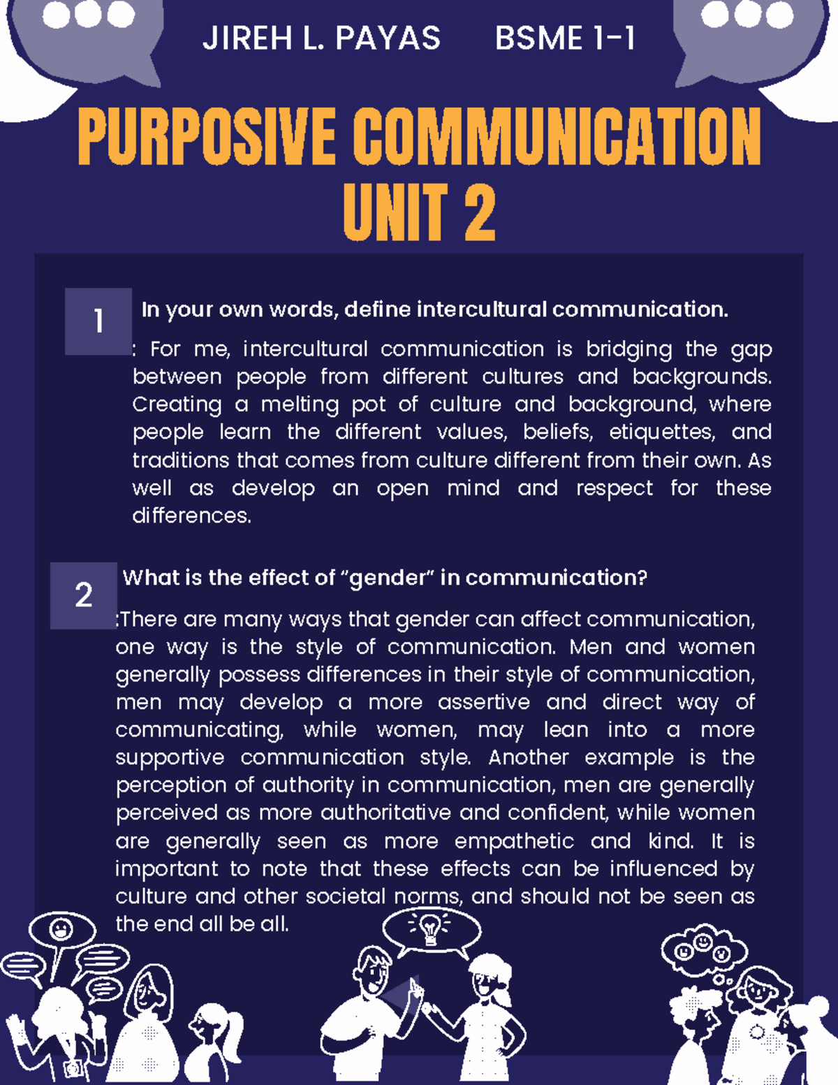 Purposive Communication Unit 2 Activity - PURPOSIVE COMMUNICATION UNIT ...
