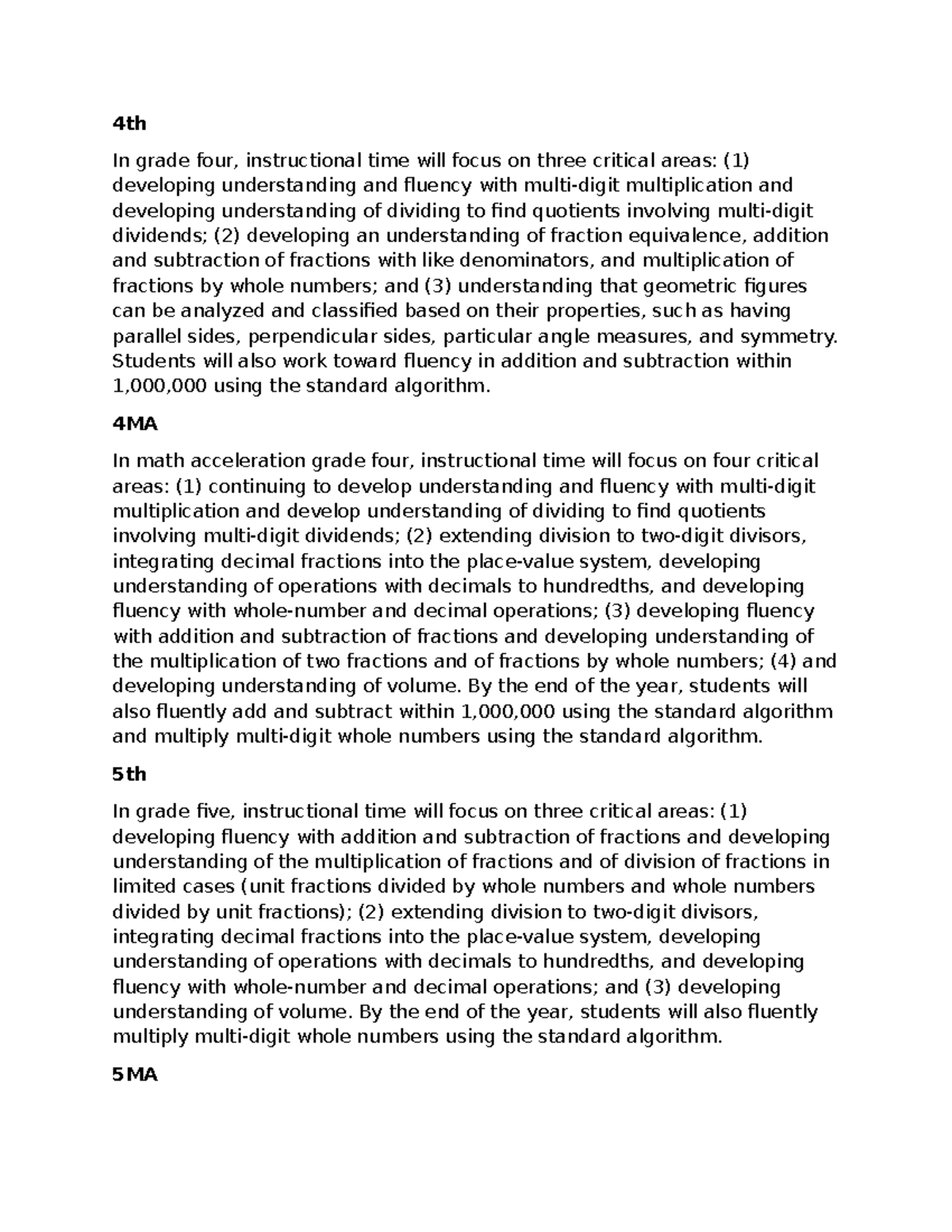Grade 4-8 Math Curriculum Overview (MAT112, MAT2201, MAT370) - Studocu