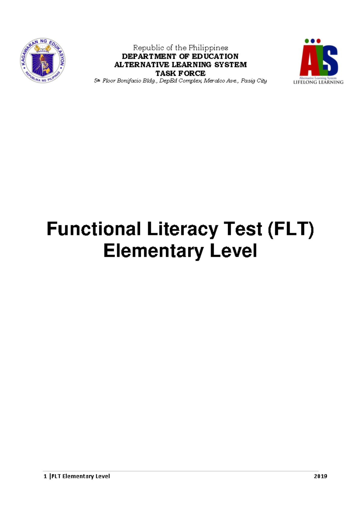 Functional Literacy Test (FLT) Comprehensive Guide - Elementary Level ...