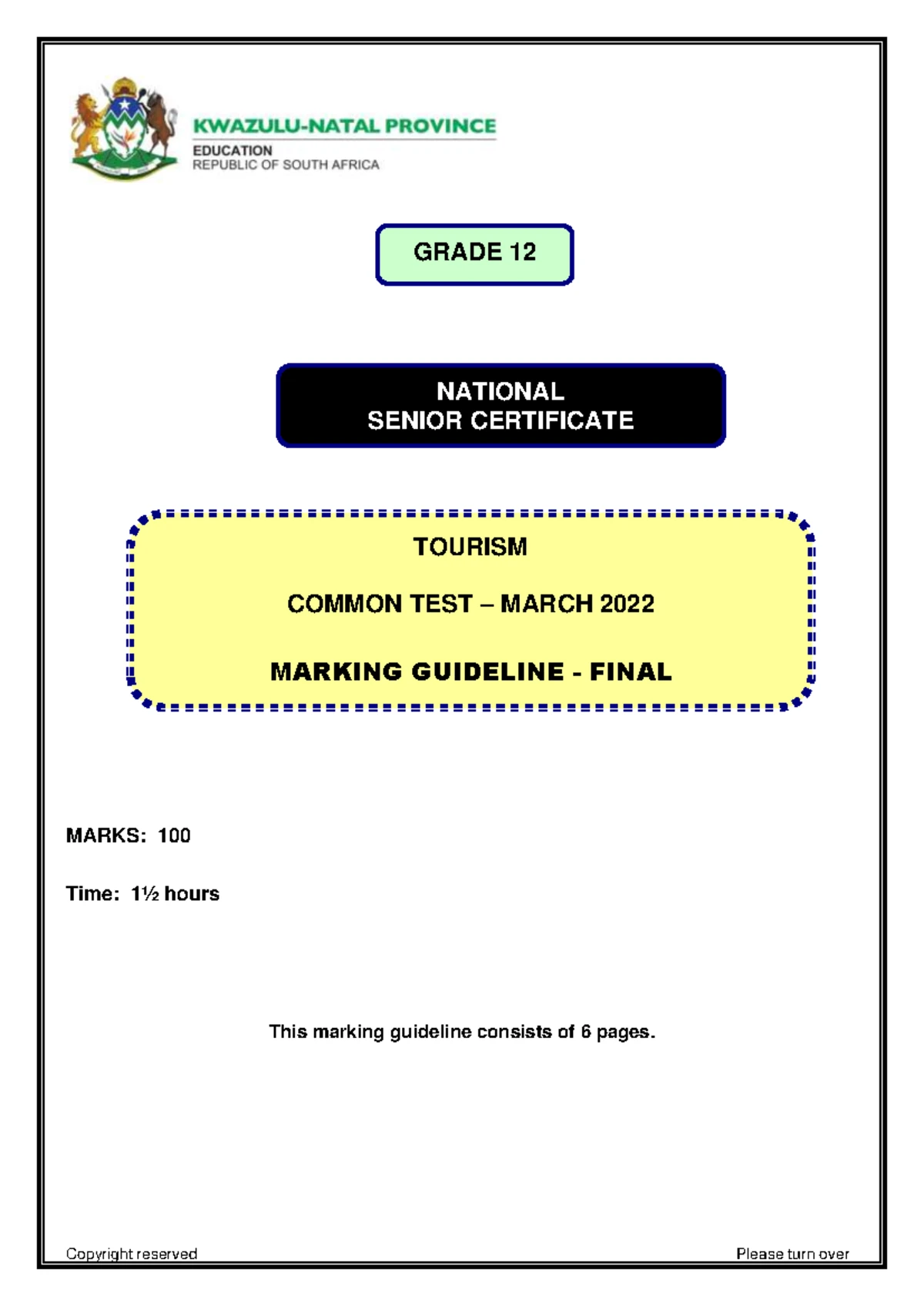 Grade 12 Tourism PAT Resource Pack 2024: Niche & Insta Tourism - Studocu