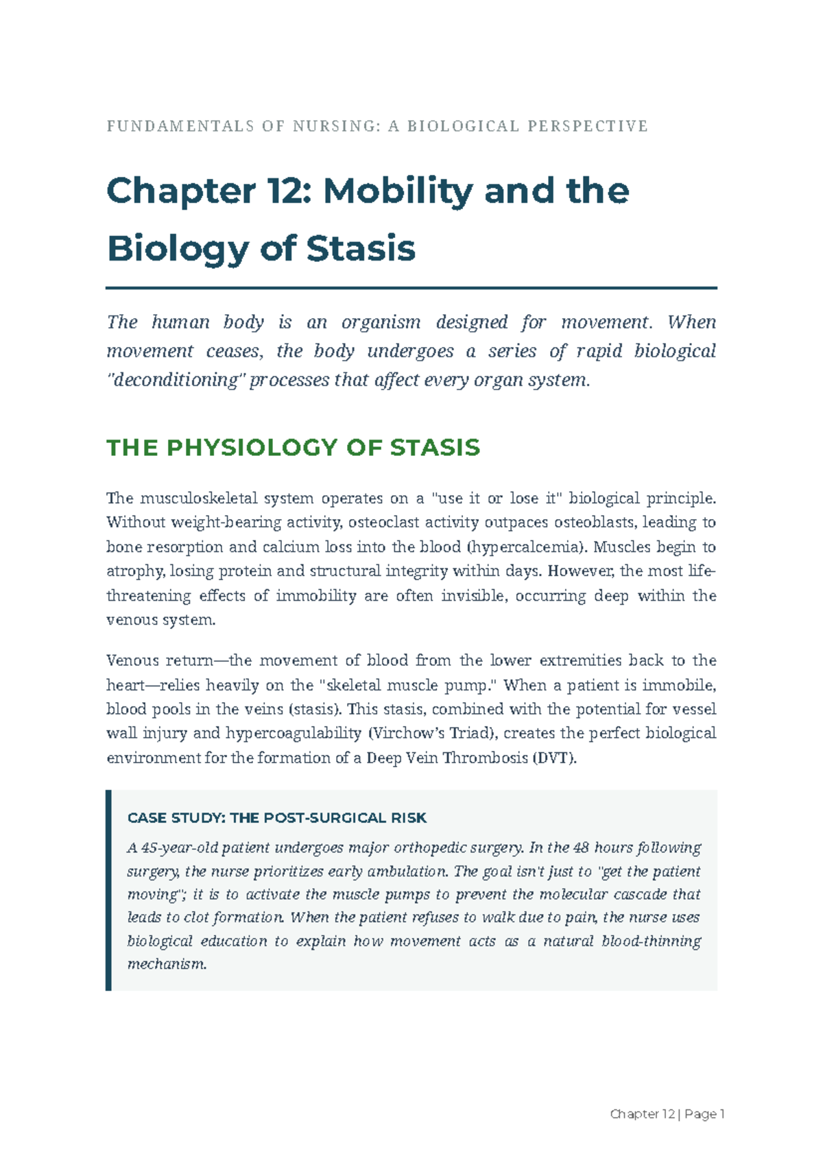 FUNDAMENTALS OF NURSING: BIOLOGICAL PERSPECTIVE CH 12 - MOBILITY - Studocu