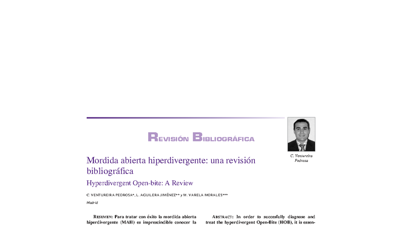 Revisión Bibliográfica sobre Mordida Abierta Hiperdivergente: MAH y ...