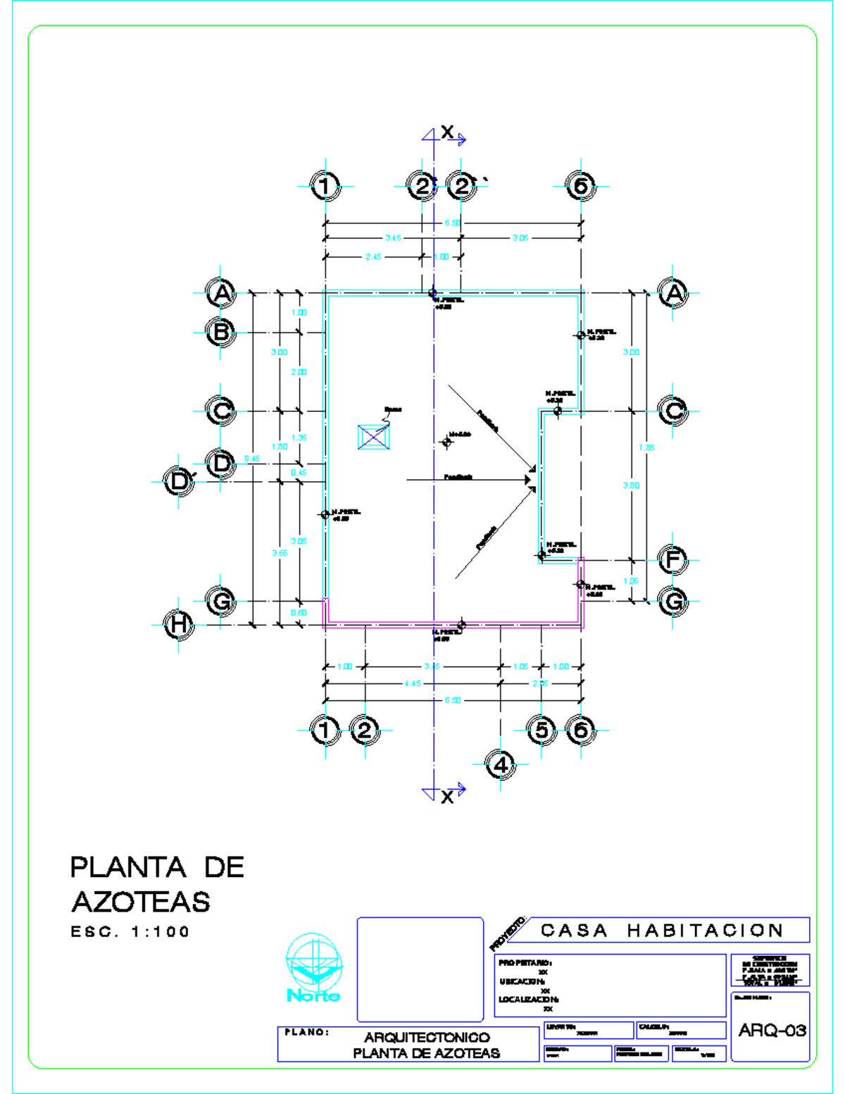 Planta Azotea - PLANOS - PLANTA DE AZOTEAS E S C. 1 : 1 0 0 1 6. 1 1. 6 ...