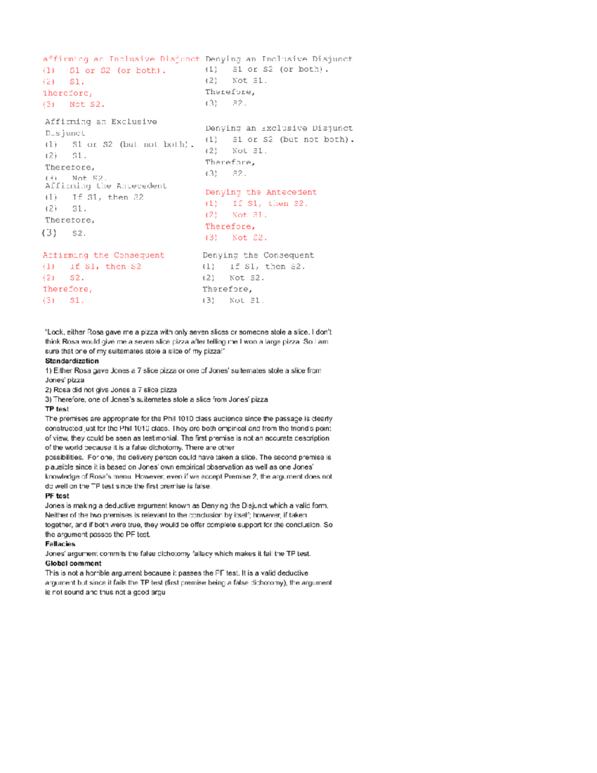 Se1 - helpful cheat sheet for se1 - affirming an Inclusive Disjunct ...
