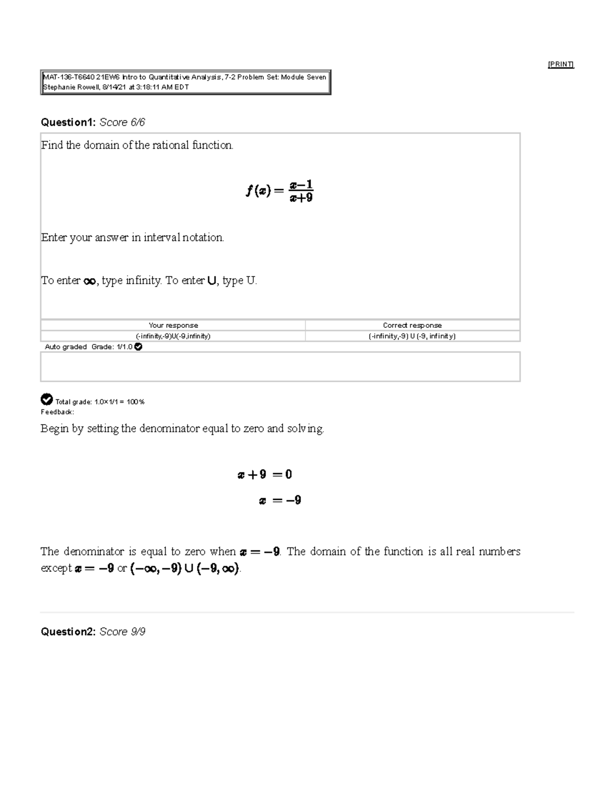 MAT-136-T6640 21EW6 Module 7 Problem Set Analysis & Solutions - Studocu