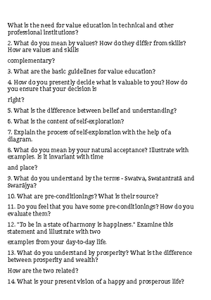 UHV Assignment: 10-Day Activity Chart & Self-Reflection Analysis - Studocu