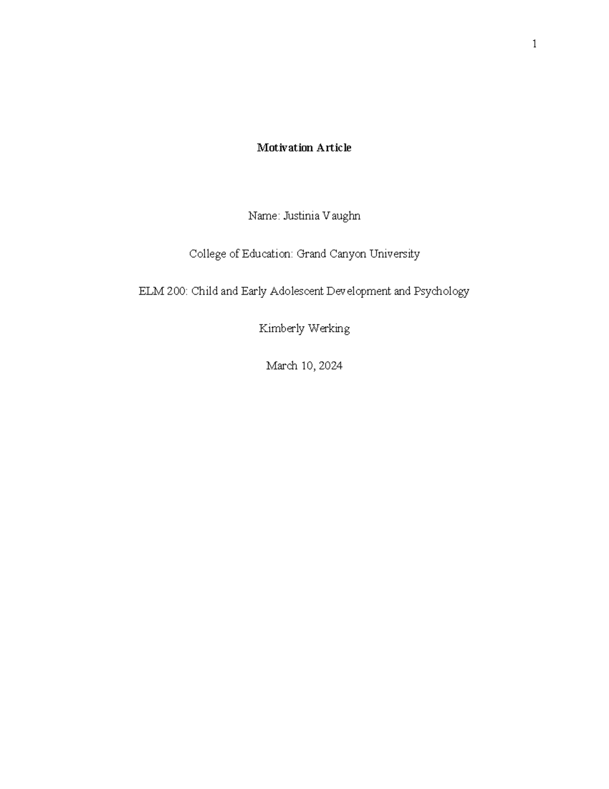 ELM-200 Topic 7: Strategies to Enhance Student Motivation Essay - Studocu