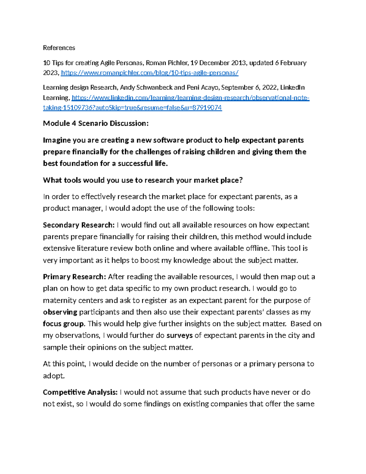 Module 4 Assignment: Creating Agile Personas for Expectant Parents ...