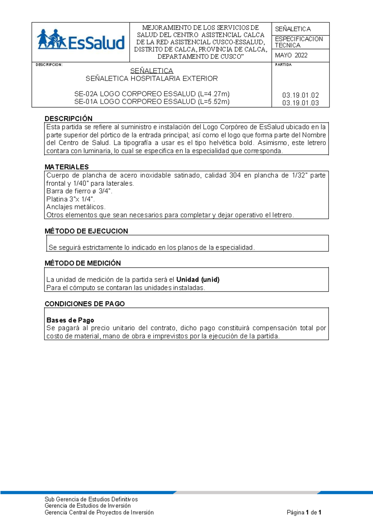 Mejoramiento de Servicios de Salud: Logo Corpóreo EsSalud 03.19.01.02 y ...