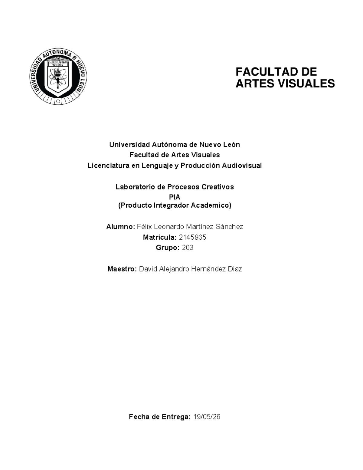 PIA FLMS 203 - Proyecto Integrador: Intervención Audiovisual Emocional ...