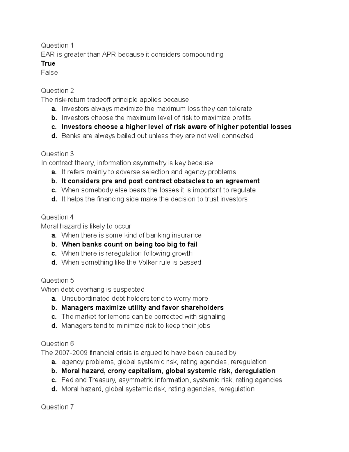FIN 460 Practice Questions - Understanding Financial Concepts - Studocu