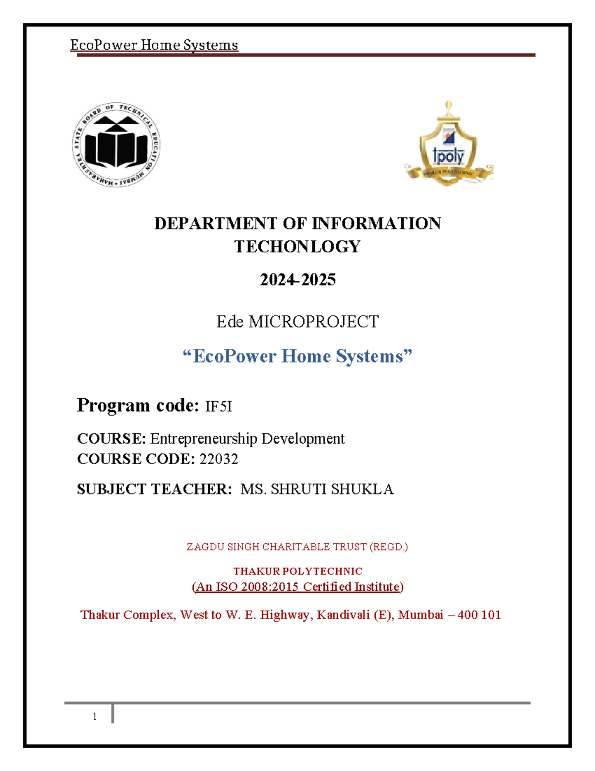 Ede Micro-Project - good - DEPARTMENT OF INFORMATION TECHONLOGY 2024 ...