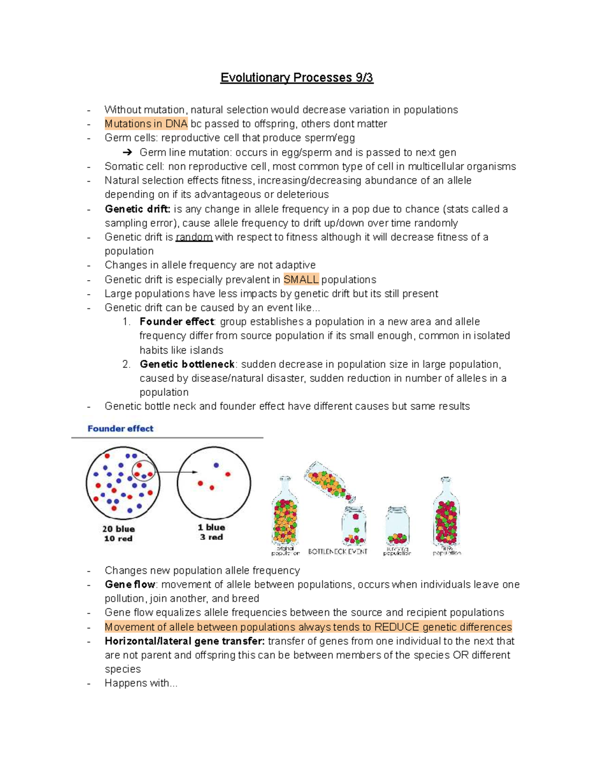 Evolutionary Processes in Biology (BIO 1620) - Key Concepts Explained ...