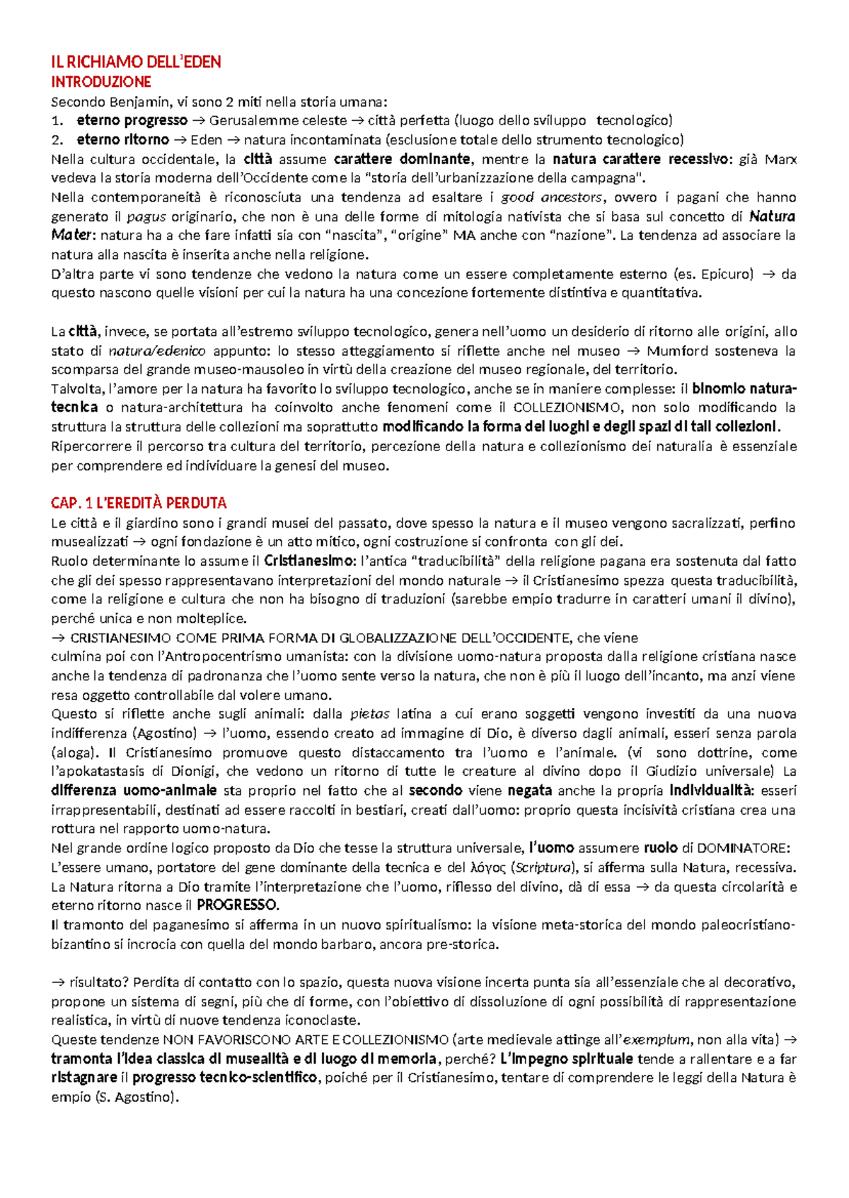 IL RICHIAMO DELL'EDEN: MITI E COLLEZIONISMO NEL MEDIOEVO - Studocu