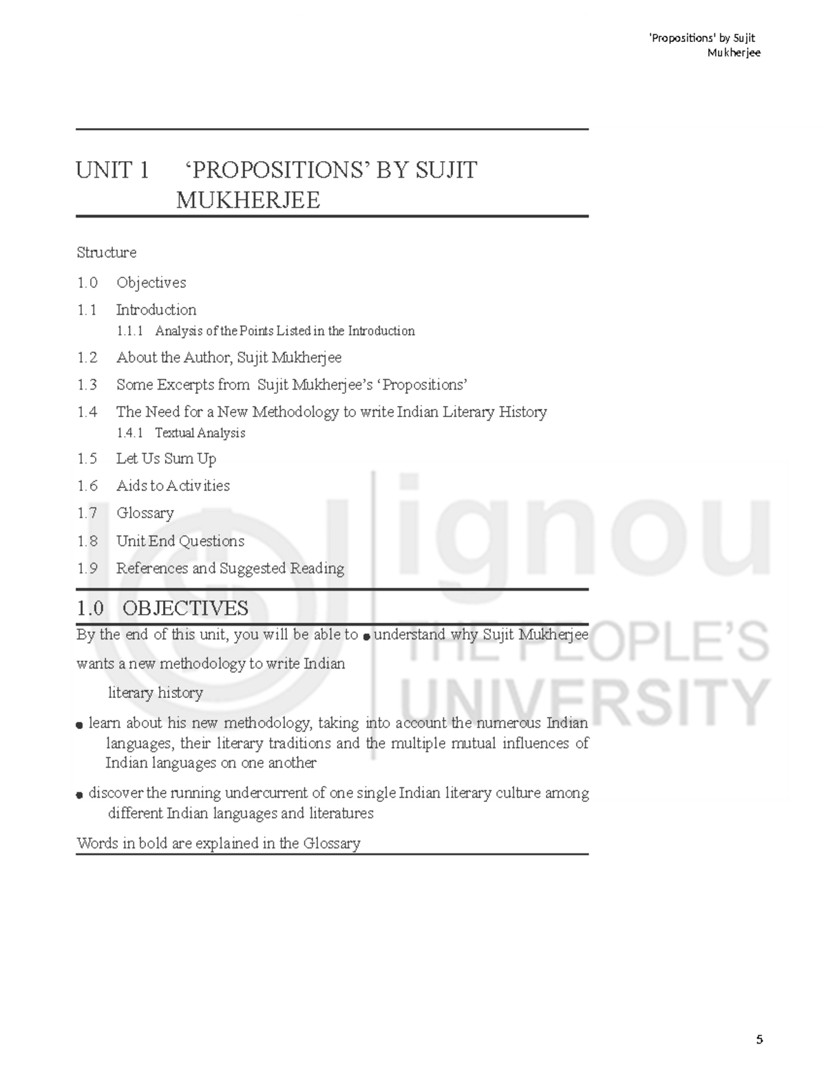 Propositions Analysis Notes - A Study of Sujit Mukherjee's Methodology ...
