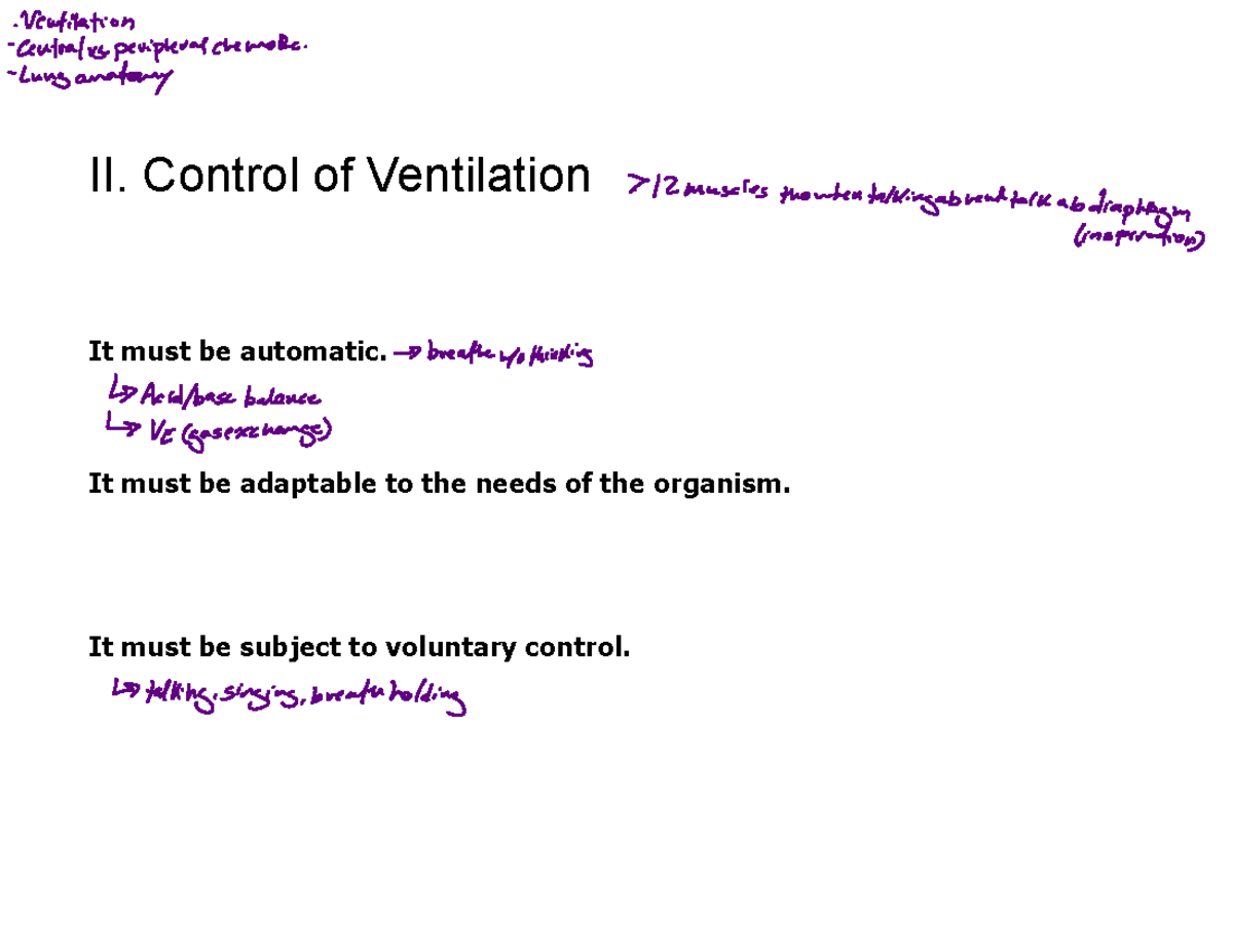 Respiration 1A 2025: Control of Ventilation and Breathing Pathways ...