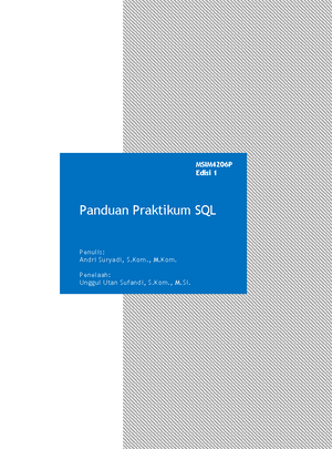 Basis Data - MSIM4206 - Studocu