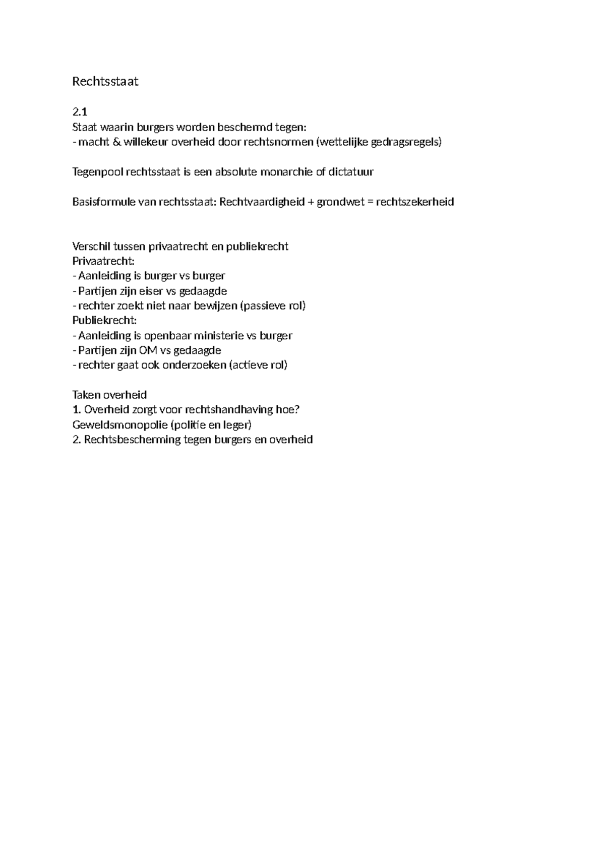 Rechtsstaat Maatschappijleer - Kernbegrippen en Grondbeginselen ...