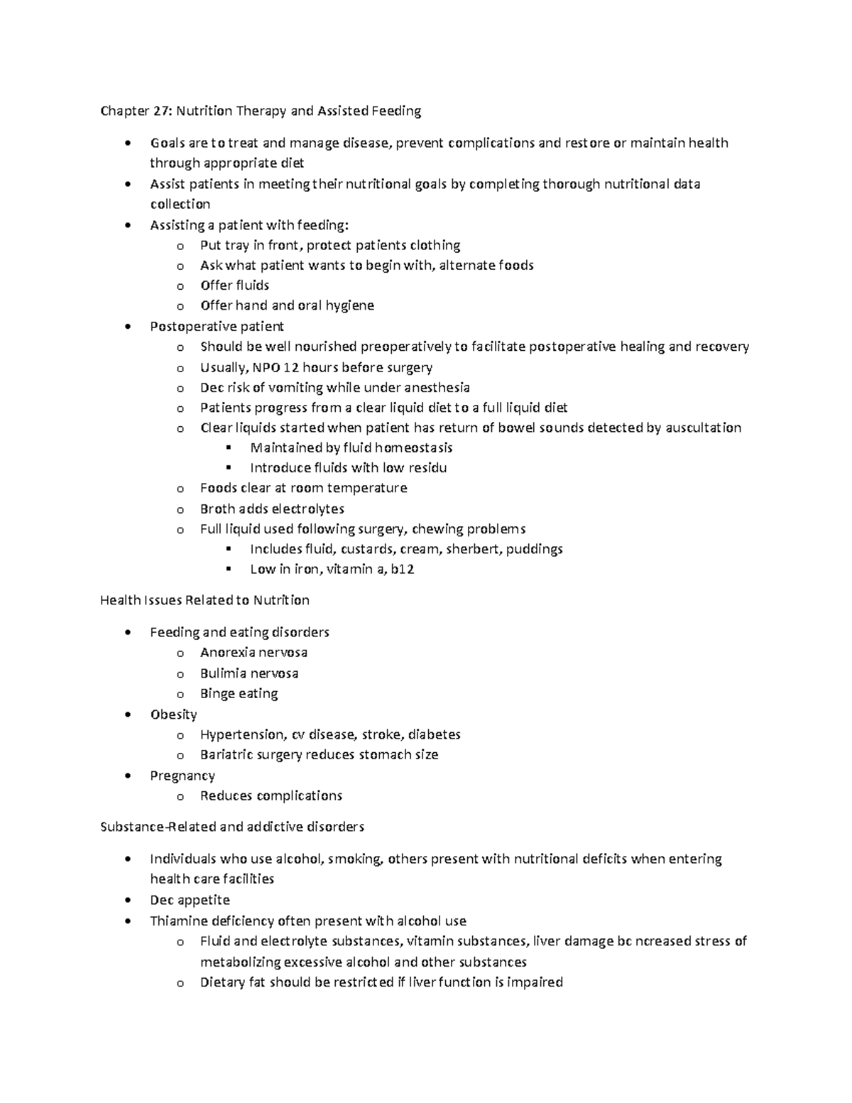 Nutrition Therapy and Assisted Feeding (Ch 27) - Studocu