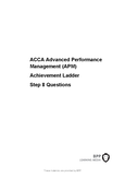 APM (P5) - ACCA - ACCA Advanced Performance Management - Studocu