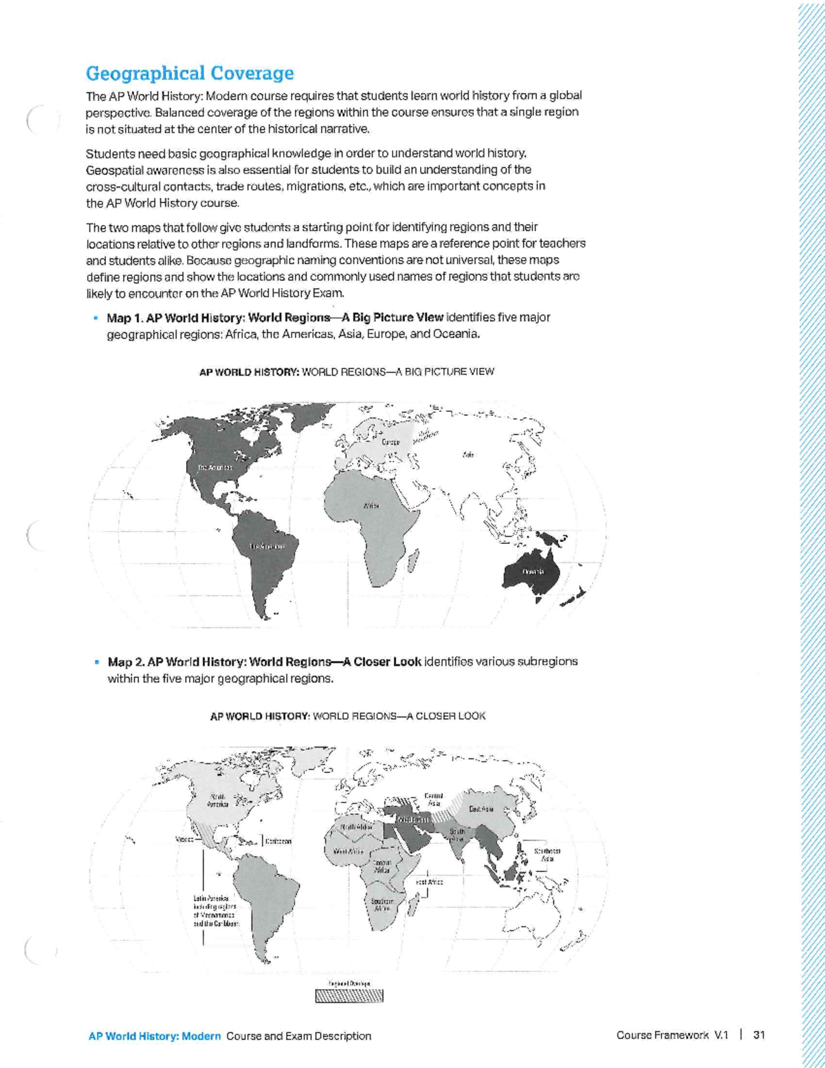 AP World History: Modern - Geographical Coverage and Regions - Studocu