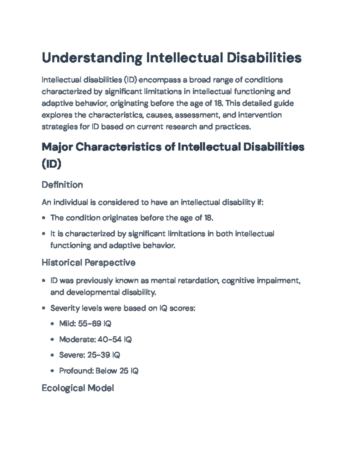 Understanding Intellectual Disabilities (ID): Definitions, Causes ...