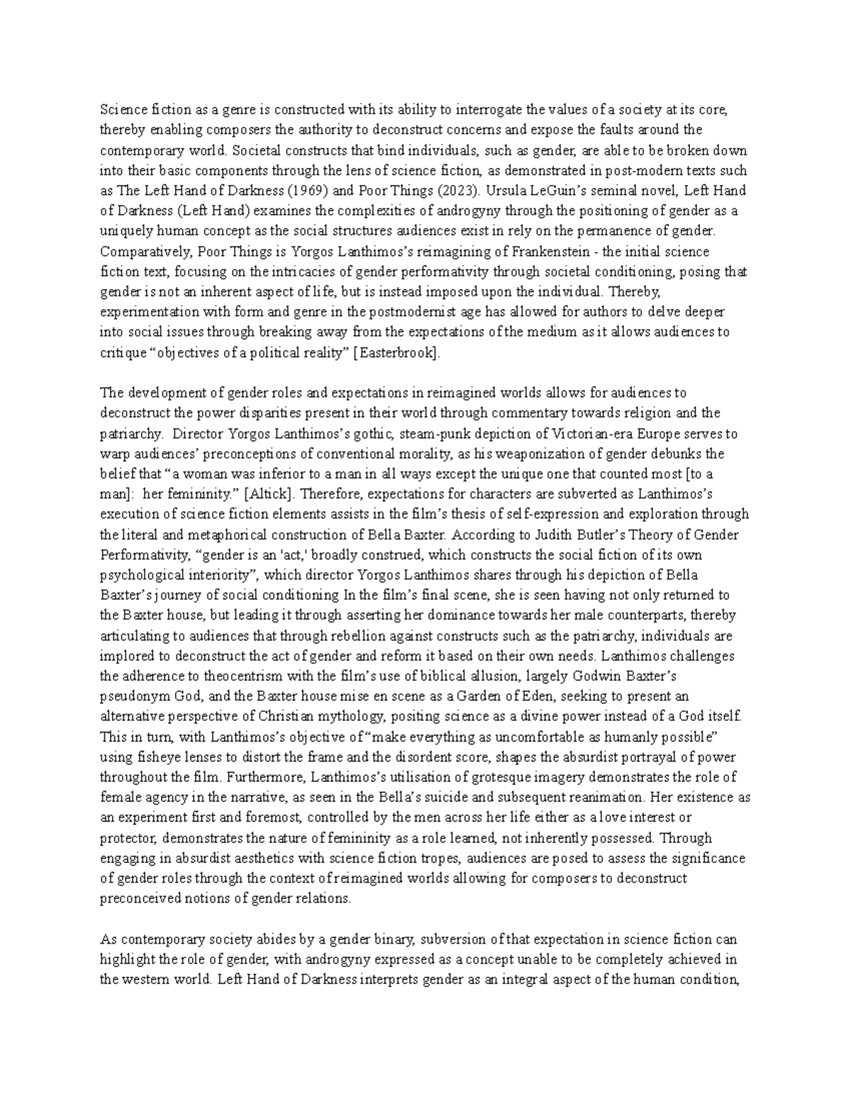 English Extension 1 - Reimagined Worlds Comparison essay - Science ...
