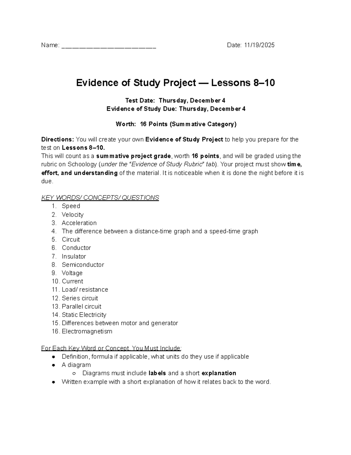 EOS Study Project Guide for Test on Lessons - Due Dec 4 - Studocu