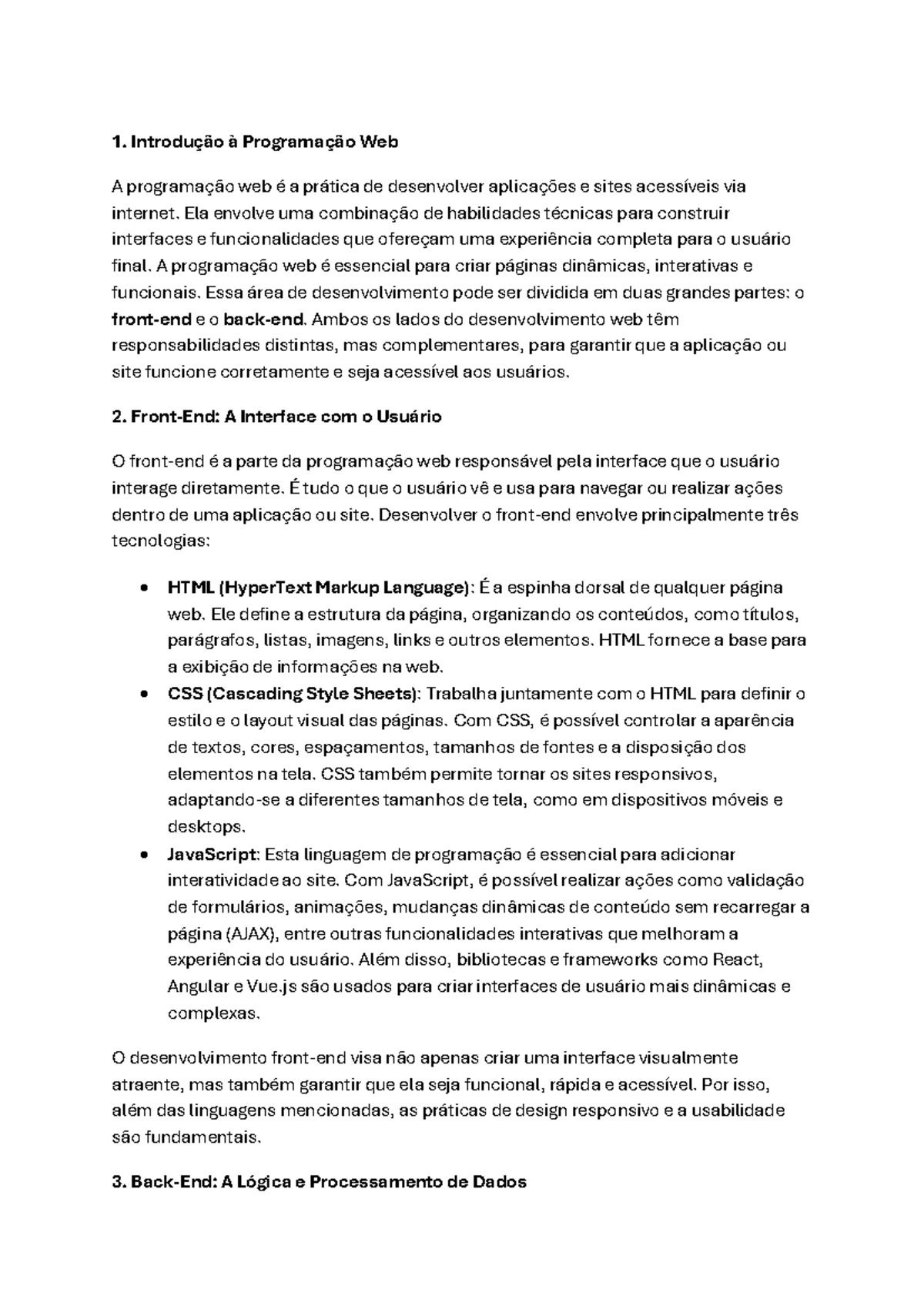 Introdução a programação web - Introdução à Programação Web A ...