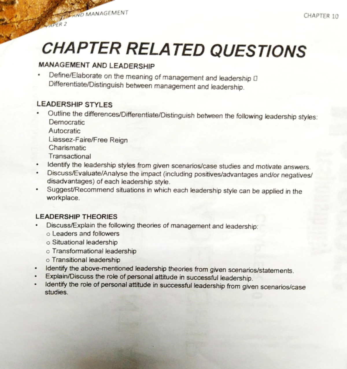 Leadership Styles in Management: Insights from Chapter 10 BS12 - Studocu