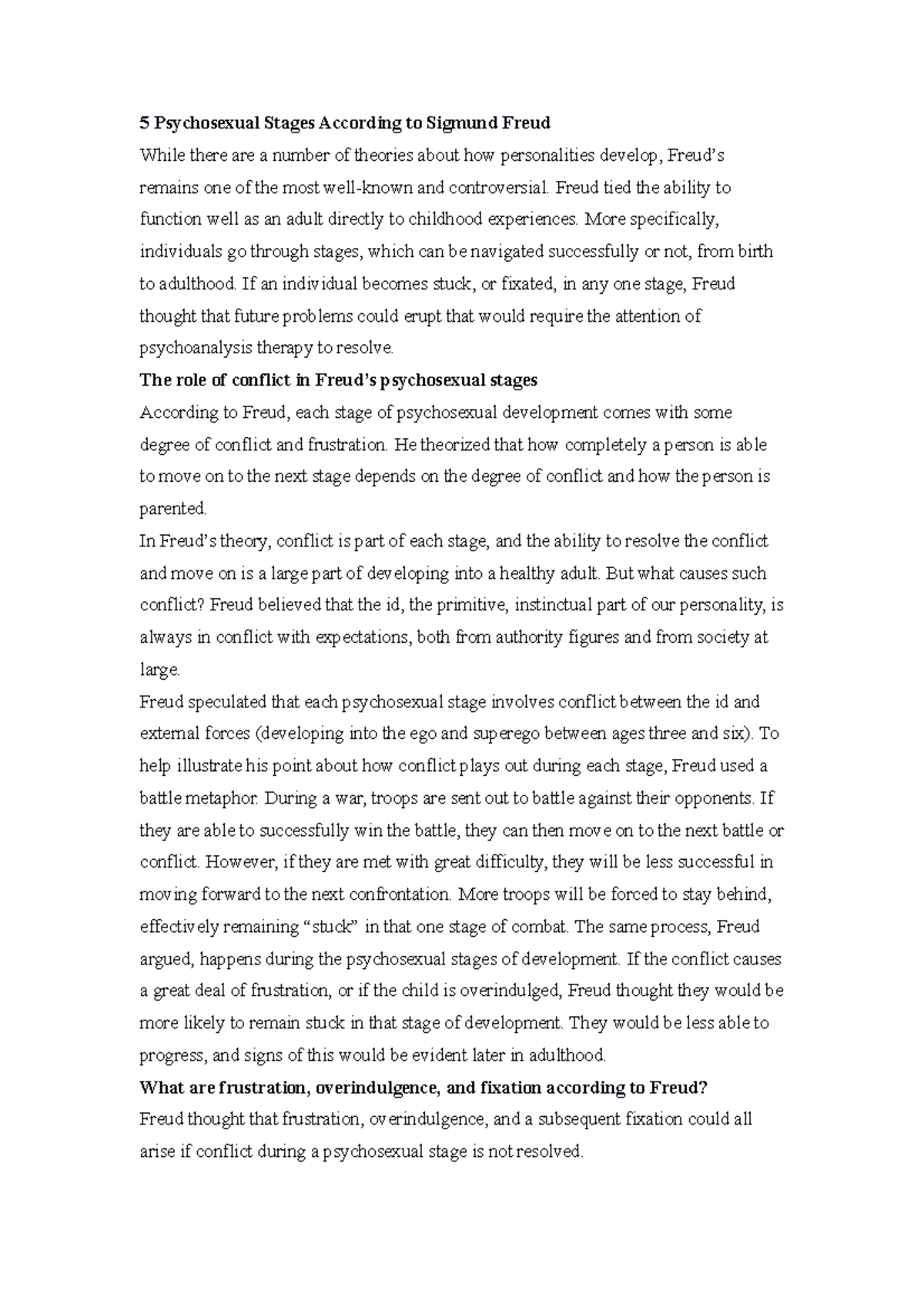 Freud's 5 Psychosexual Stages: Understanding Personality Development ...
