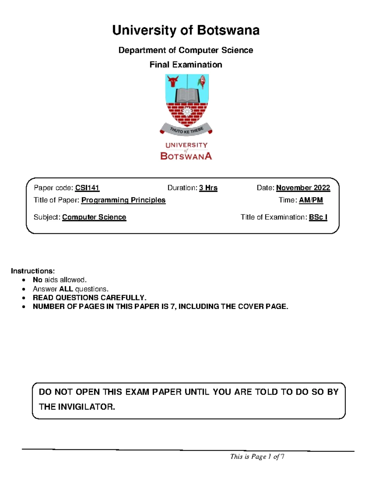 CSI142 Object Oriented Programming Course Outline 2024 - Studocu