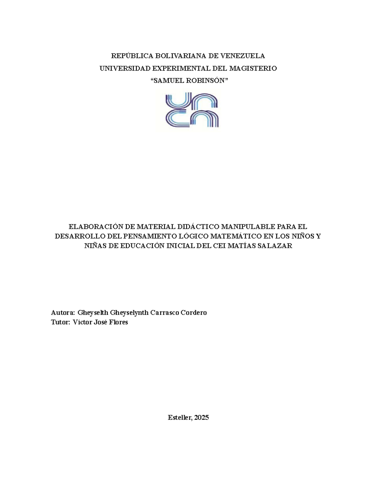 Elaboración de Material Didáctico Manipulable para el CEI Matías ...