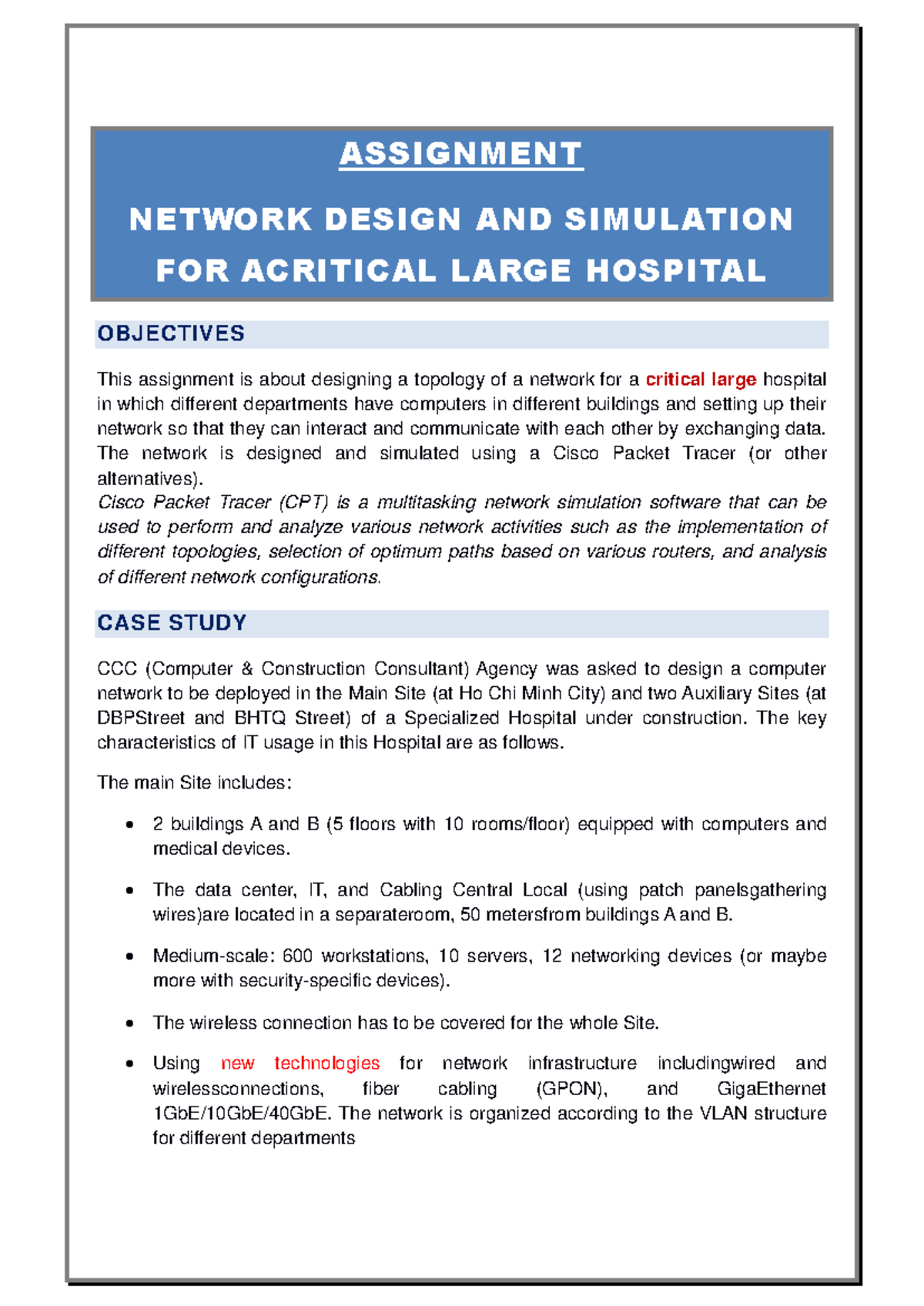 Assignment 2-Network Design For A Company - ASSIGNMENT NETWORK DESIGN ...