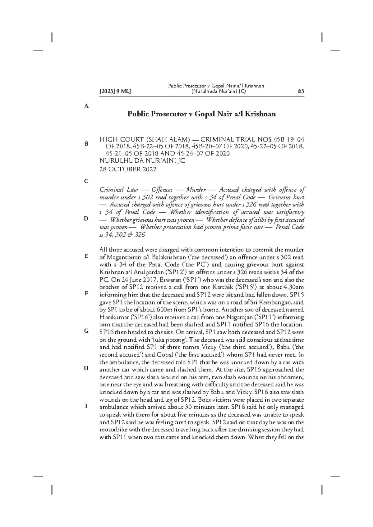 Public Prosecutor v Gopal Nair a/l Krishnan: High Court Ruling on ...