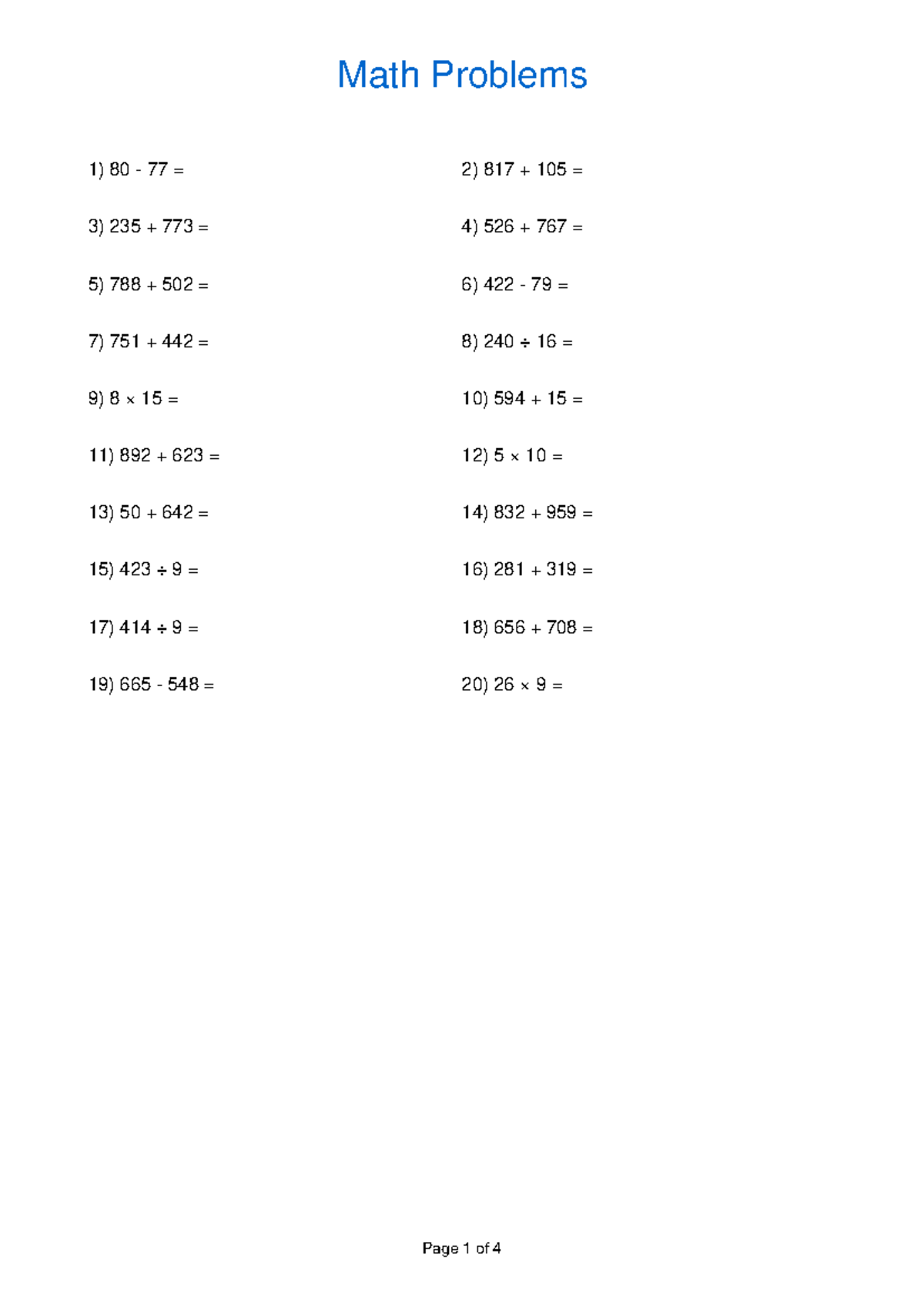 Math Problems & Solutions for Course XZ7YY5OXGW - Studocu