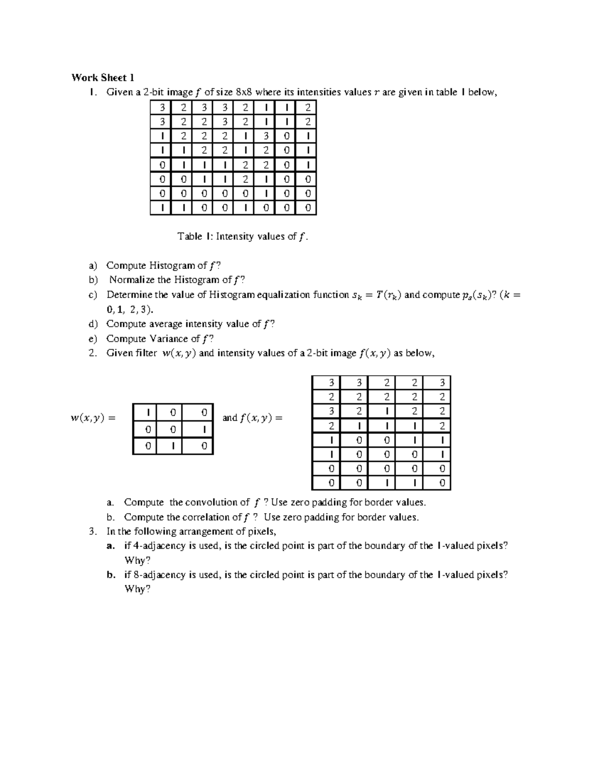 DIP1 - Image Processing Worksheet: 2-Bit Image Computations & Analysis ...