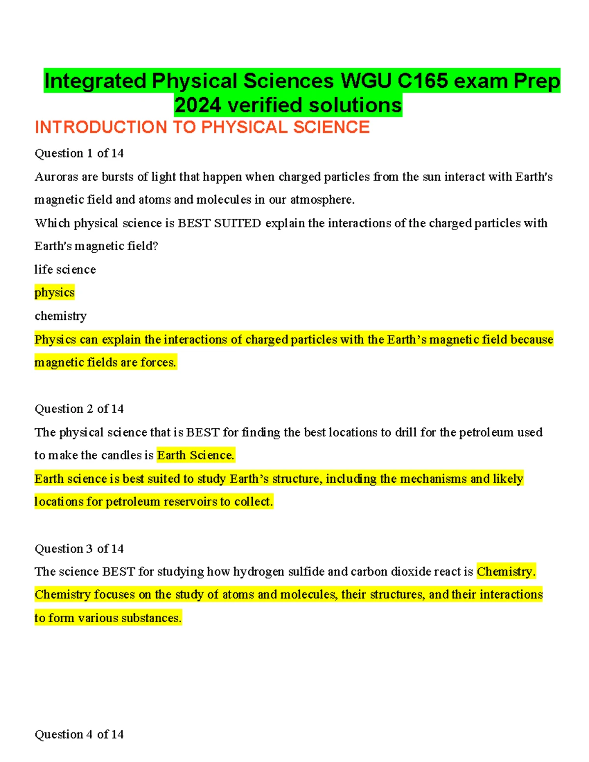 WGU C165 Integrated Physical Sciences Test Prep: 2024 Guide for Success ...