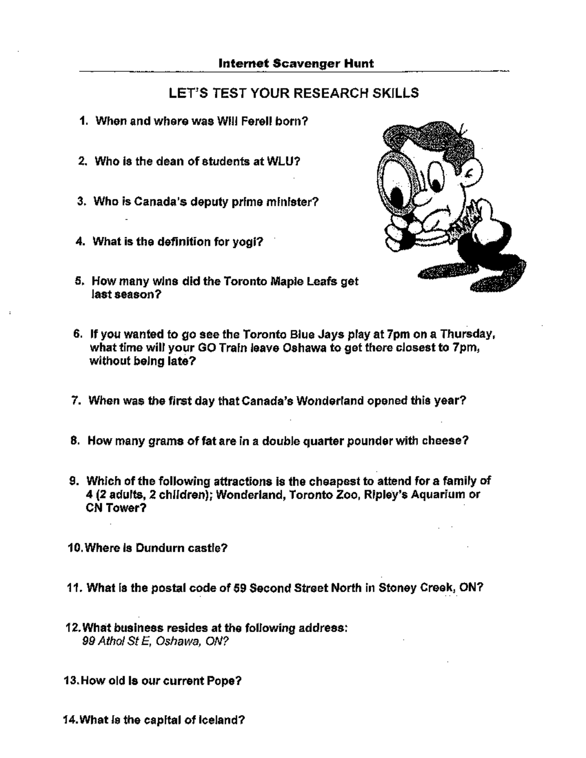 First Day Internet Scavenger Hunt Activity Guide - Studocu