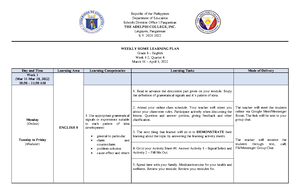 Detailed Lesson Plan in English Grade 8 - Alas Subject Taught: English ...
