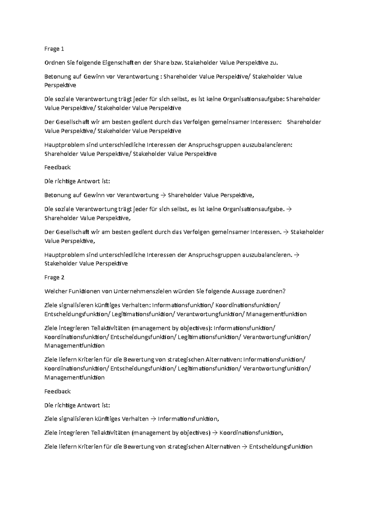 Management: Shareholder vs. Stakeholder Value Perspektiven und ...