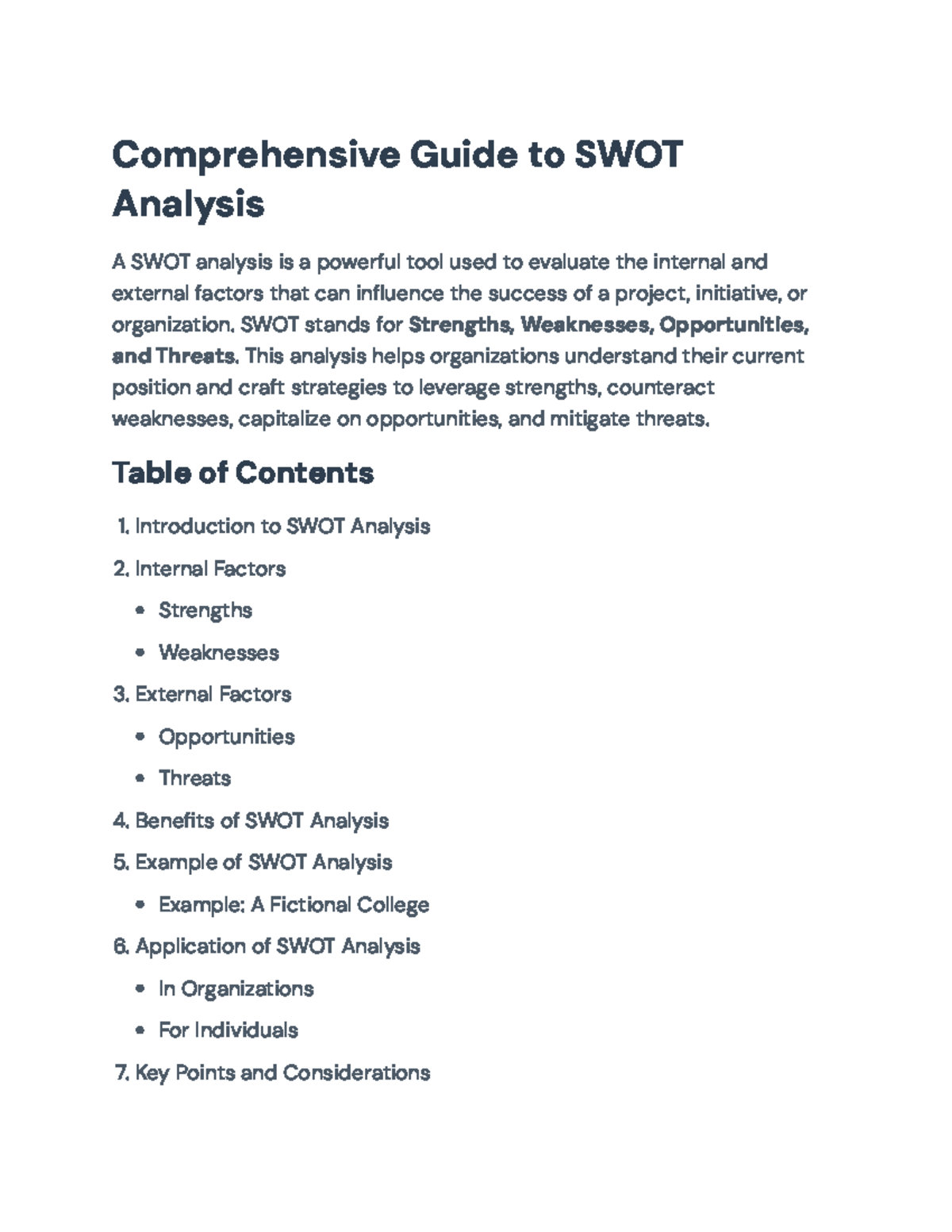 SWOT Analysis: Comprehensive Guide for Strategic Evaluation and ...