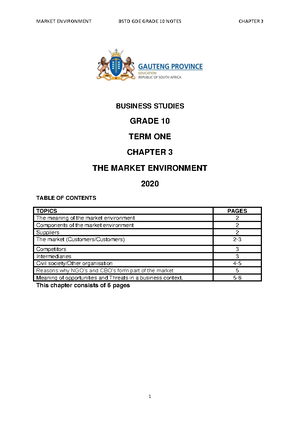 Notes Grade 10 Business Studies TERM 2 2023 - BUSINESS STUDIES GRADE ...