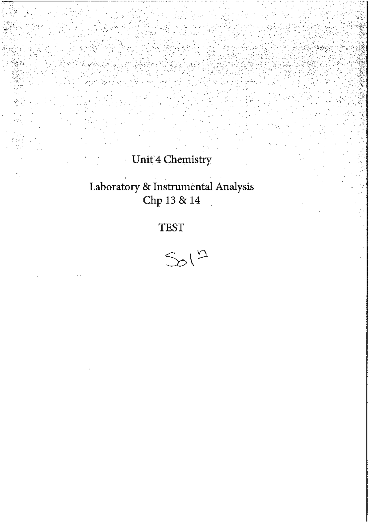 Unit 4 Chemistry Lab Instrumental Analysis Test 2011 - Exam Solutions ...