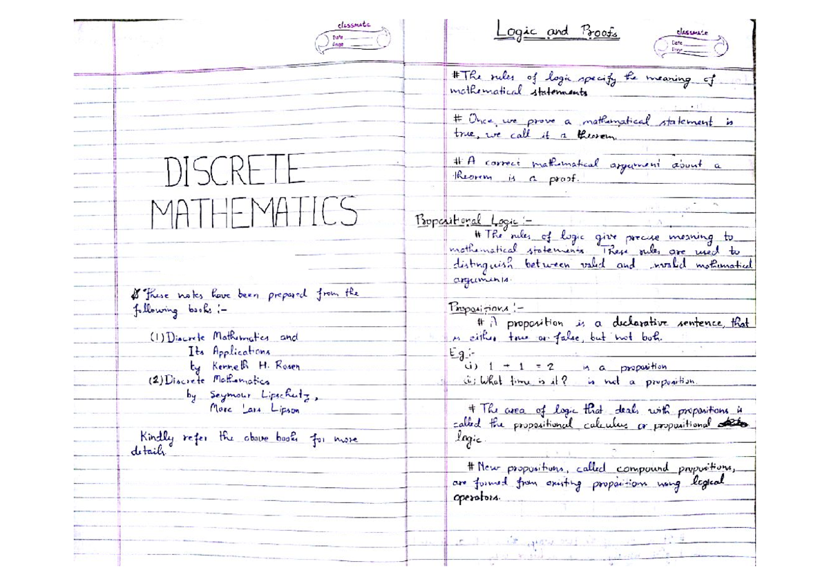 GATE Discrete Mathematics Final Exam Notes on Logic and Proofs - Studocu
