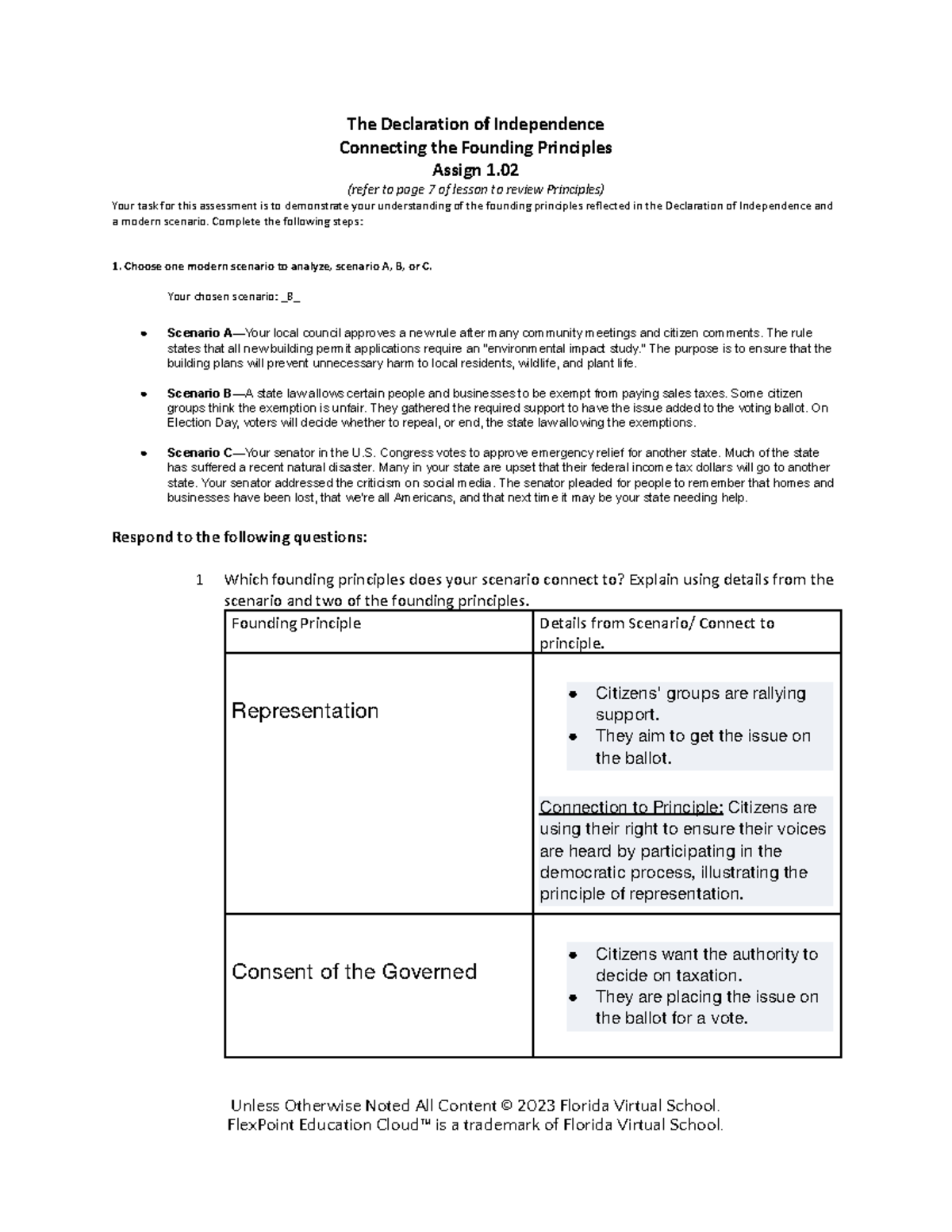 Assessment 1: Founding Principles in Declaration of Independence - Studocu