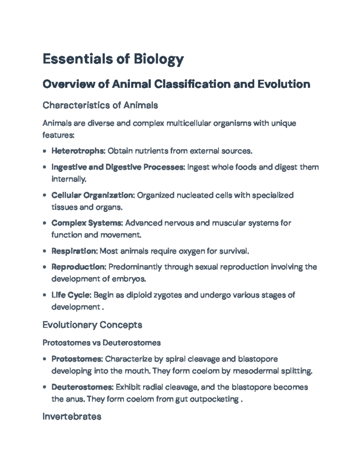 Biology 101: Essentials of Animal Classification and Evolution Overview ...