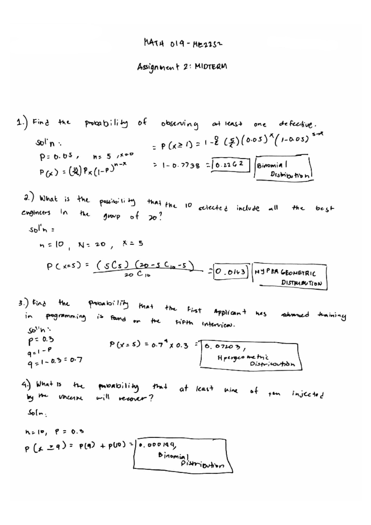 EDA - EDA ASSESSMENT TASK - MATH Assignment 2: MIDTERM 1.) Find the ...
