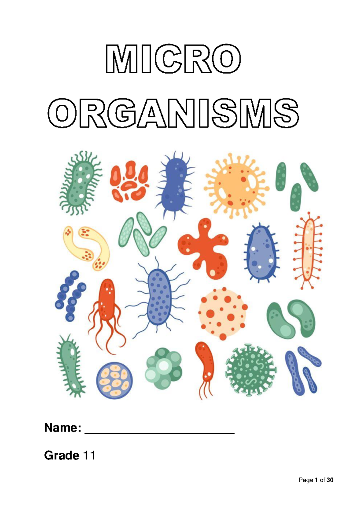 Grade 11 Microorganisms Notes: A Comprehensive Study Guide - Studocu